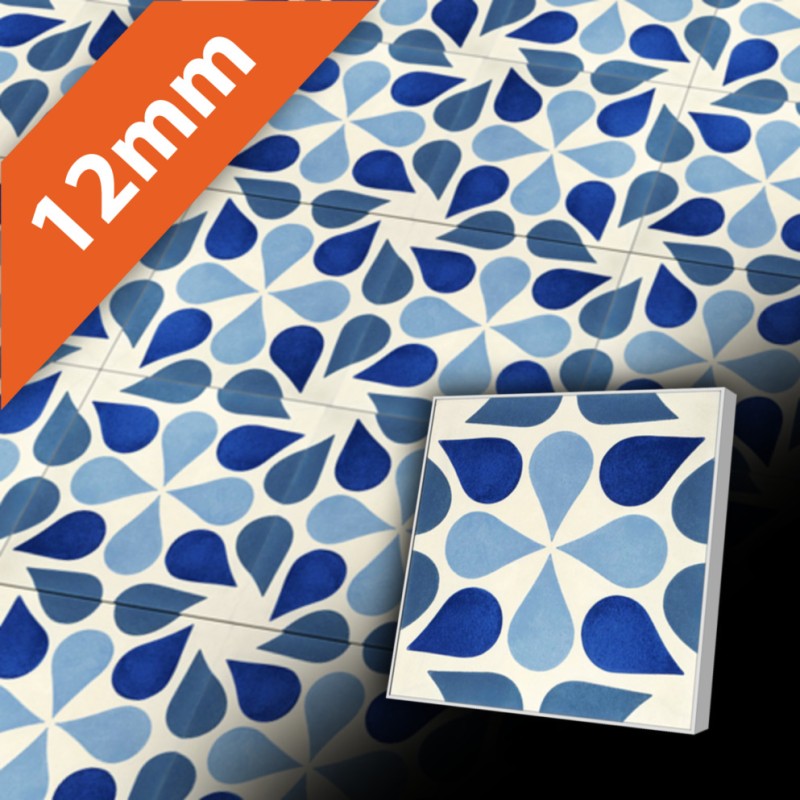 Maurische Muster Zementfliese im Format 20x20 cm mit floralem Muster